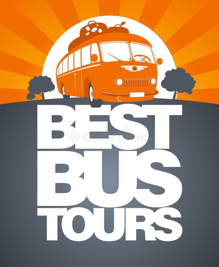Best Bus Tour Design Template. Stock Vector - Illustration of relax ...