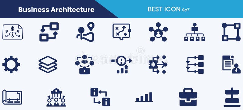 Best Business Architecture Icon Set Collection. Business Model ...