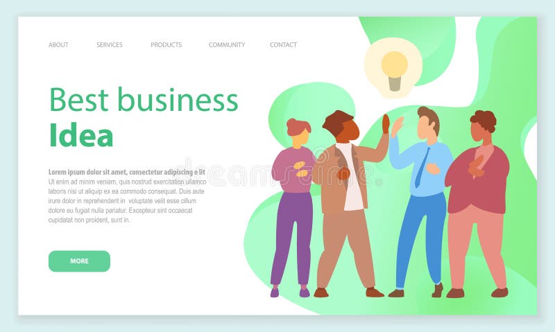 Best Business Idea Concept. Marketing Strategy, Team Develops Solutions ...