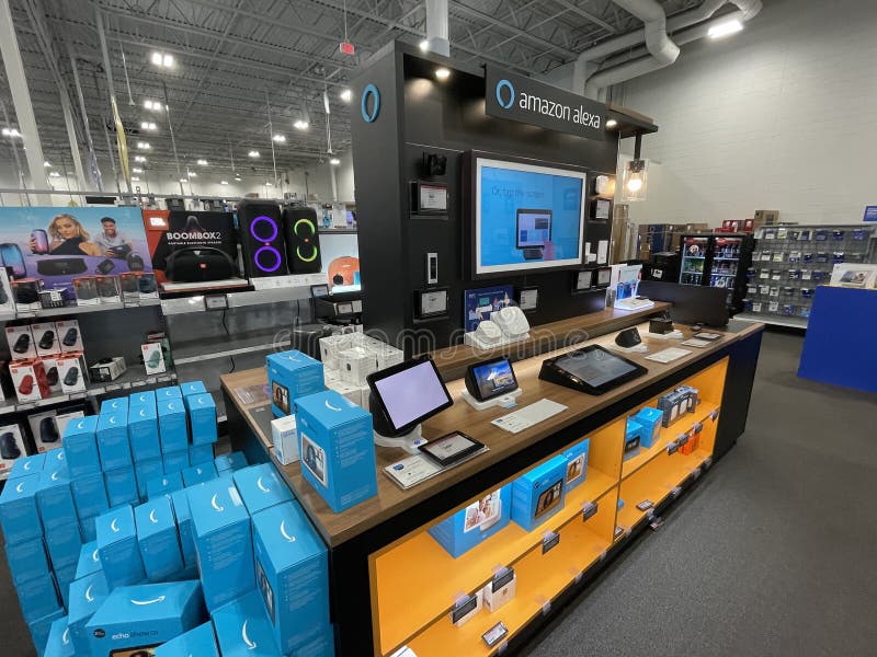 Best Buy Retail Electronics Store Interior Amazon Alexa Display ...