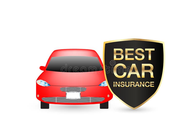 Best Car Insurance Shield Logo with Red Car Stock Vector - Illustration ...