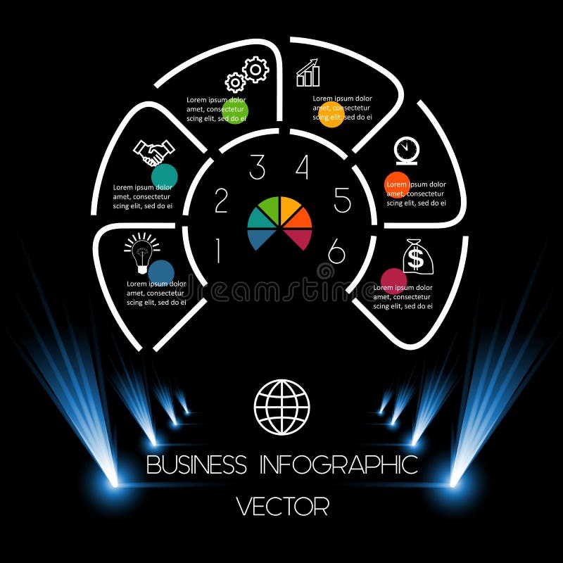 Best Chart Template 6 Position for Information on Dark Background ...
