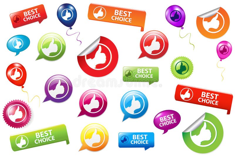 Vector Set of Best Choice Stickers Stock Vector - Illustration of ...