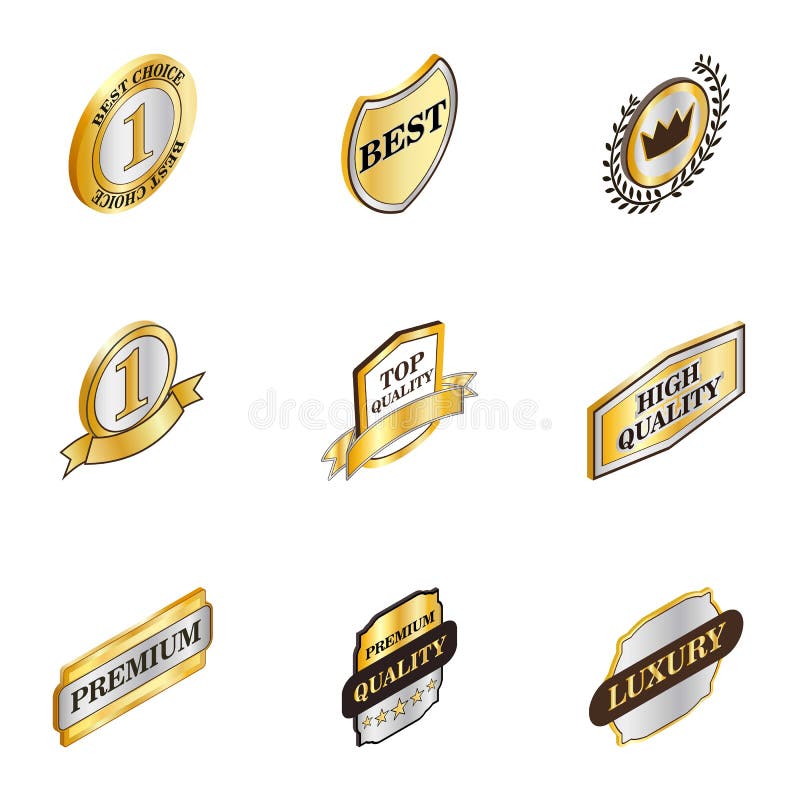 Best Choice Banner Icons Set, Isometric 3d Style Stock Vector ...