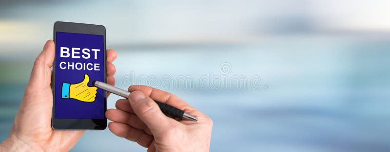 Best Choice Concept on a Smartphone Stock Photo - Image of service ...