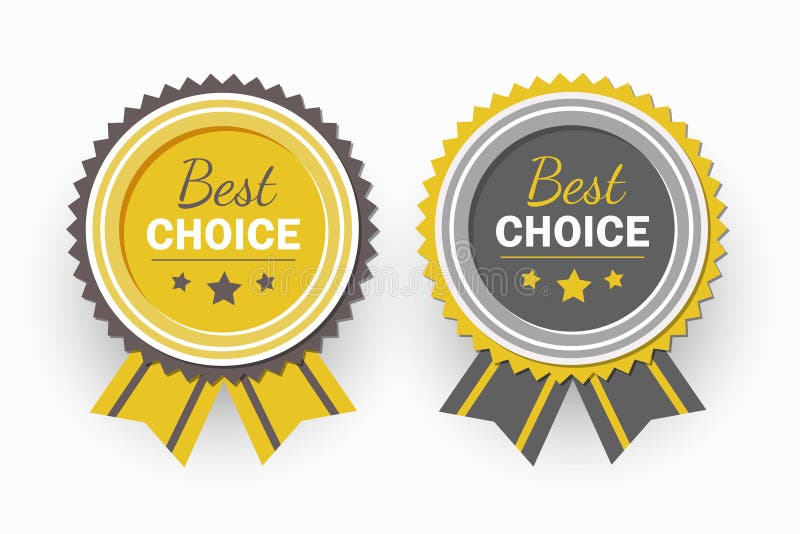 Best Choice Emblems of Yellow and Grey Colors Stock Vector ...