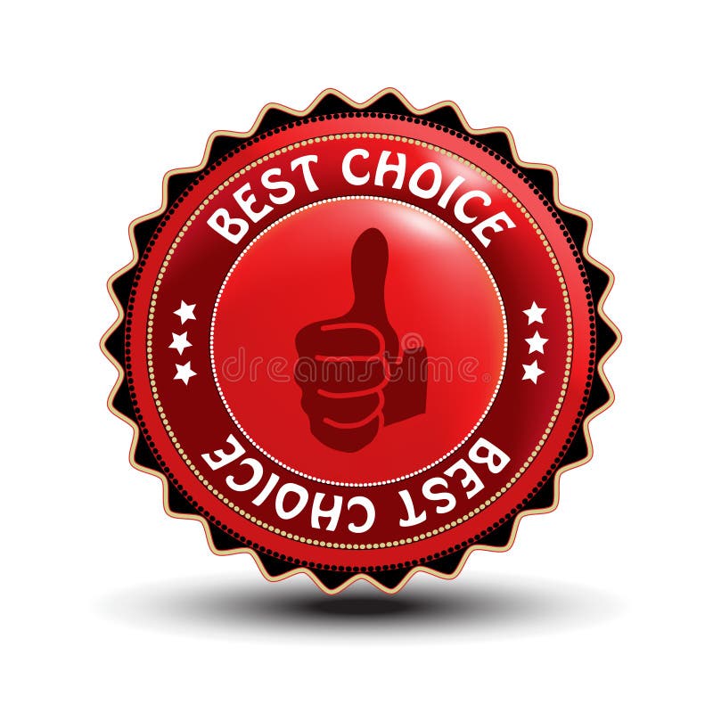 Best Choice Guaranteed Label with Gesture Hand Stock Vector ...