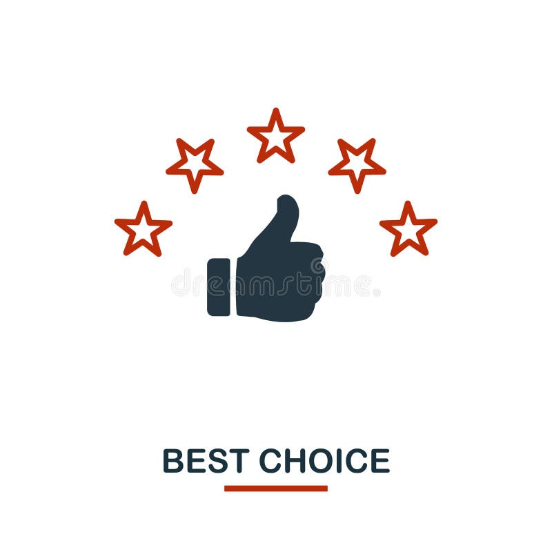 Best Choice Icon in Two Colors. Creative Black and Red Design from E ...