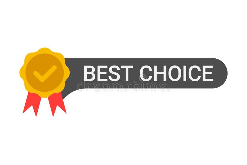 Best Choice Label with Five Stars and Thumbs Up Stock Vector ...