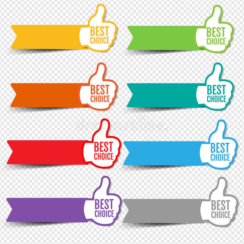 Best Choice Labels Set with Transparent Background Stock Vector ...