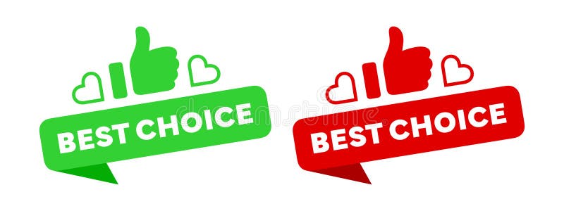 Best Choice Labels. Sticker Best Choice with Red Thumb Up Stock ...