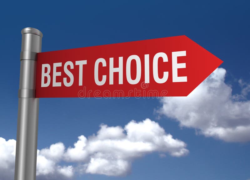 Best Choice Road Sign 3d Illustration Stock Illustration - Illustration ...