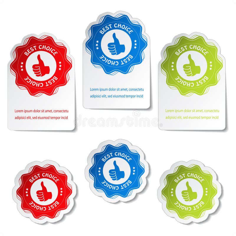 Best Choice Stickers with Gesture Hand Stock Vector - Illustration of ...