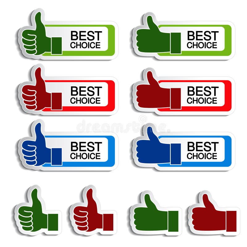 Best Choice Stickers with Gesture Hand Stock Vector - Illustration of ...