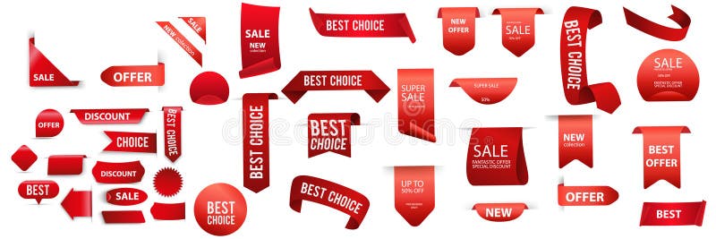 Best Choice Tags, Vector Red Labels Isolated on White Background. Best ...