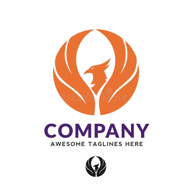 Circle phoenix bird logo stock vector. Illustration of flame - 153255311