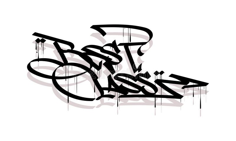 BEST CLASS Graffiti Tag Style Design Stock Vector - Illustration of ...