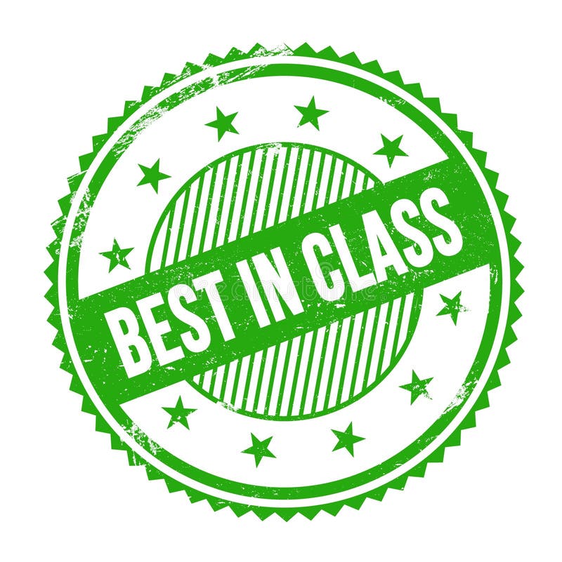 BEST in CLASS Text Written on Green Grungy Round Stamp Stock ...