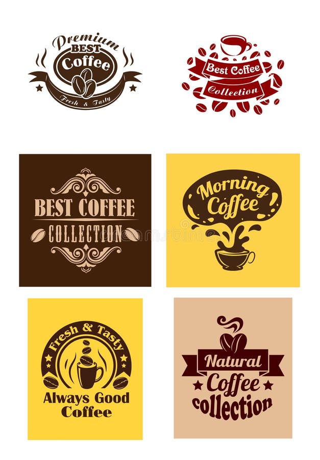 Best Coffee Logos and Banners Stock Vector - Illustration of cafeteria ...