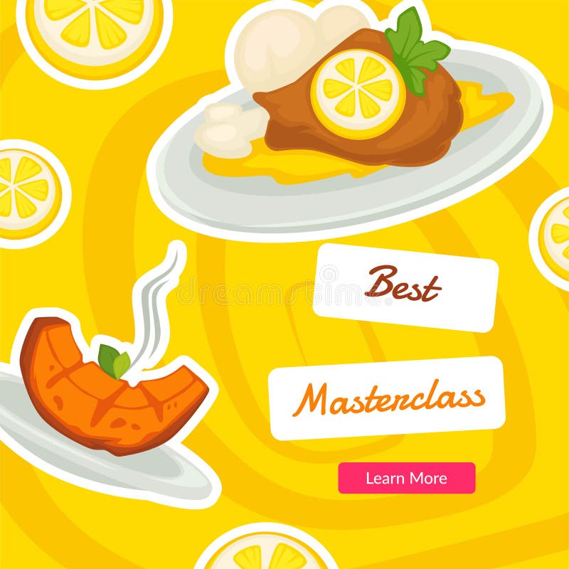 Best Cooking Masterclass, School or Courses Vector Stock Vector - Illustration of lemon, bake ...
