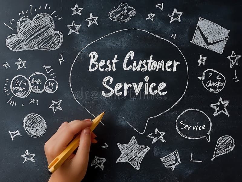 Best Customer Service Text Written on the Blackboard Stock Image ...