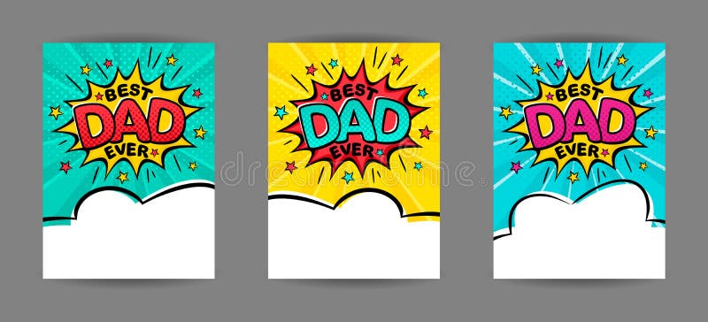 Best Dad Ever. Comic Banner in Pop Art Style Stock Vector ...
