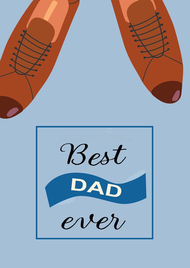 Best Dad Ever Father S Day Card Design on Blue Background Stock ...