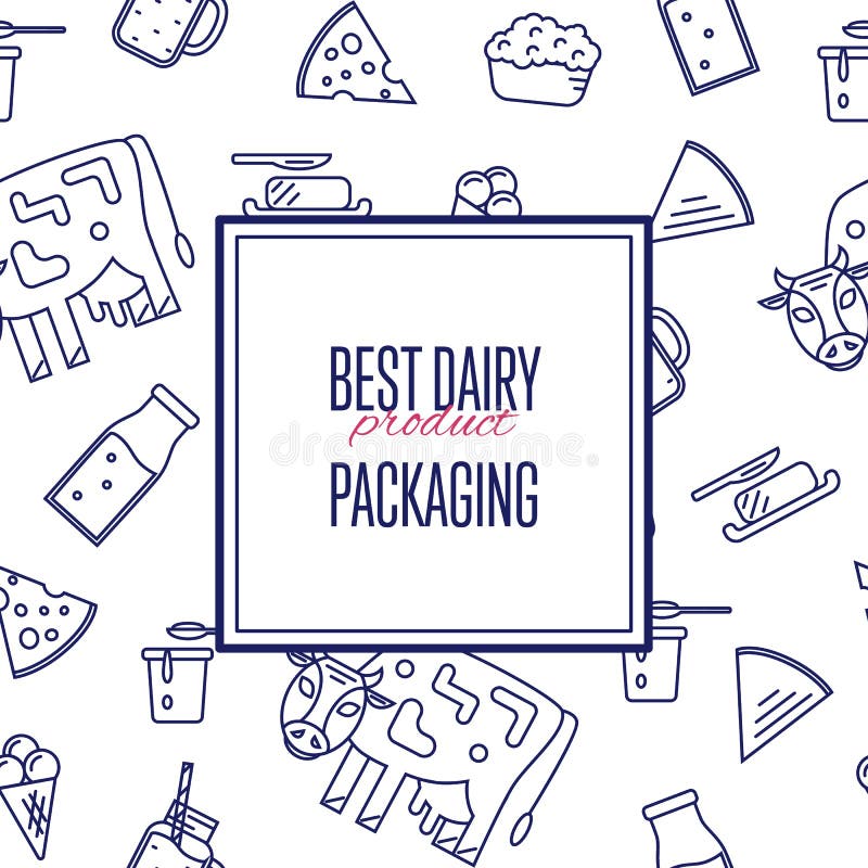 Best Dairy Product Seamless Pattern Stock Vector Illustration Of