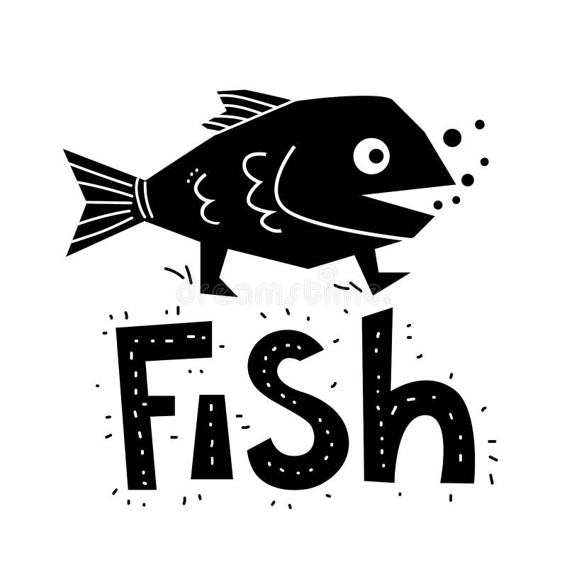 Walking fish family stock illustration. Illustration of coloring - 14555188