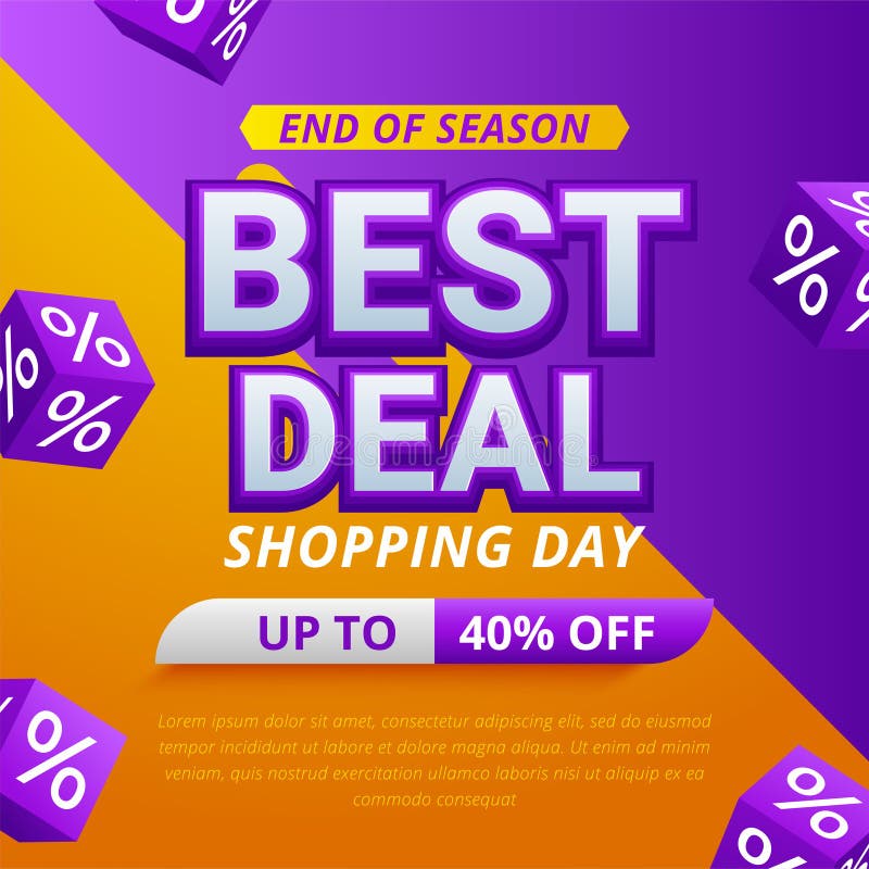 Best Deal Banner Template in Bright Colors Stock Vector - Illustration ...