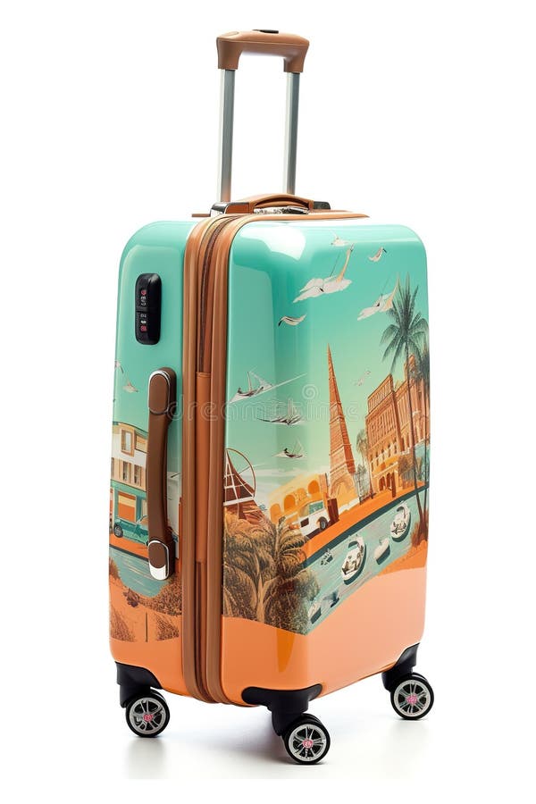 Best Design Suitcase with Wheels Isolated on White Background Stock ...