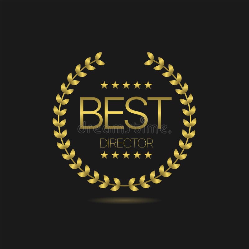 Best Director Golden Laurel Wreath Vector Label Stock Vector ...