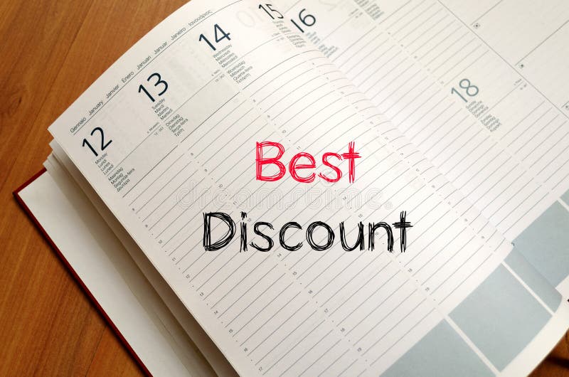 Best Discount Text Concept on Notebook Stock Photo - Image of percent ...