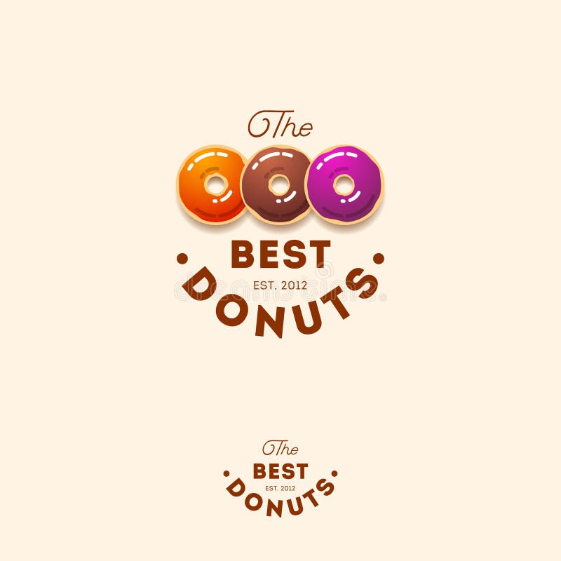 The Best Donut Logo. Bakery and Pastry Emblem. Multicolor Donuts and ...