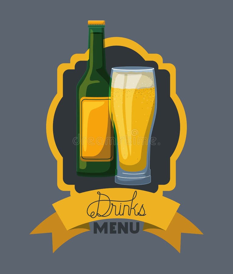 Best Drink Beer Bottle with Cup Frame Stock Vector - Illustration of ...