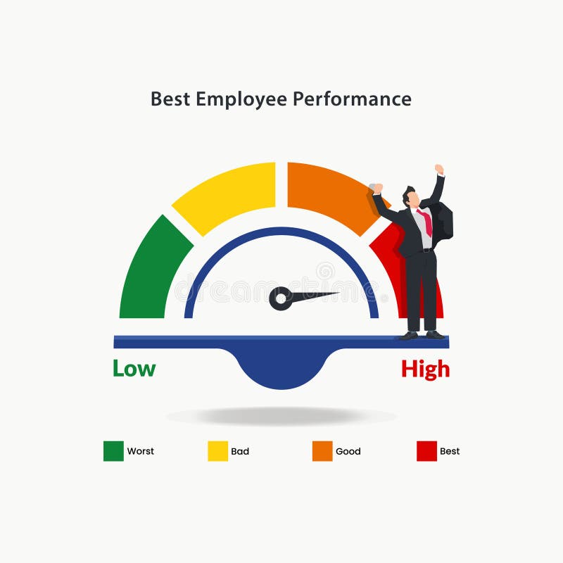 Best Employee on Stage Performance Meter Vector Illustration Stock ...