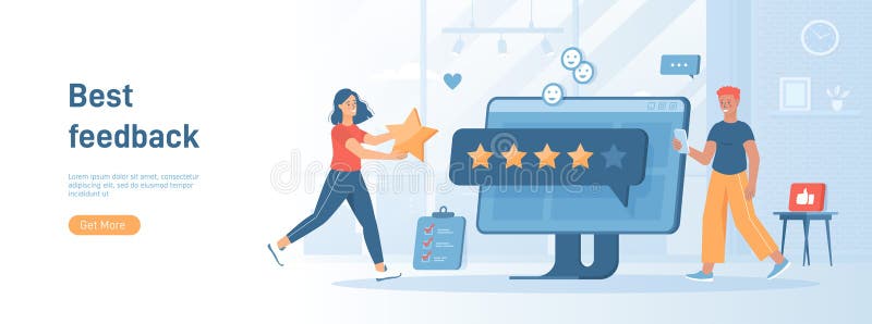 Best Feedback, Five Star Rating. Customer Client Positive Review. User ...