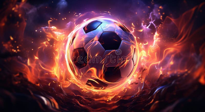 Best Fire and Flames Soccer Stock Image - Image of play, speed: 306955855