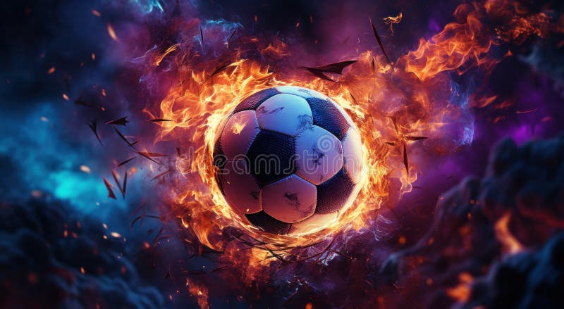 Best Fire and Flames Soccer Stock Photo - Image of glowing, fast: 306976652