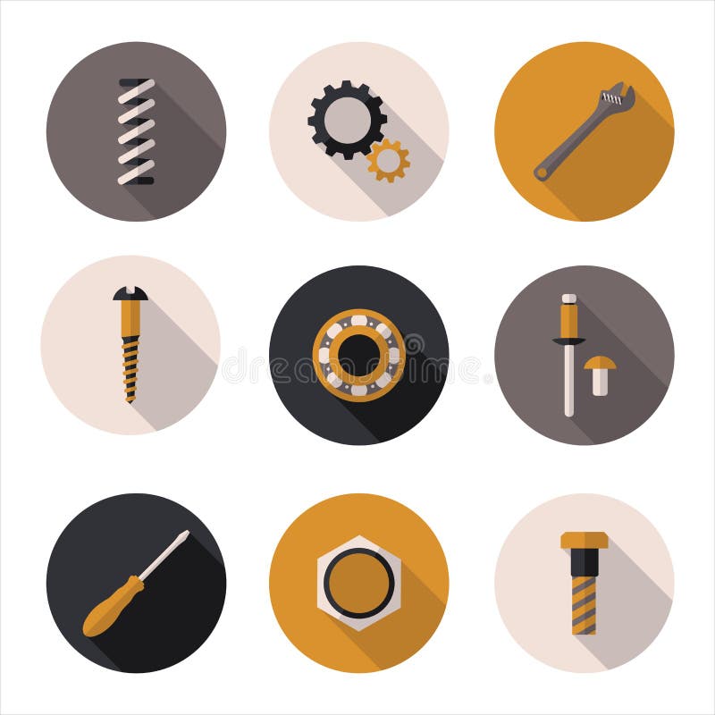 Best flat icons fasteners stock illustration. Illustration of symbol ...