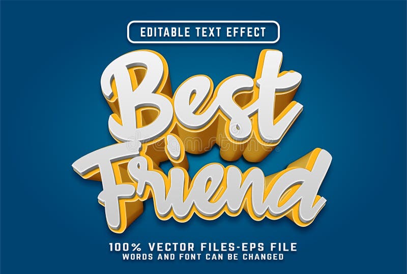 Best Friend 3d Cartoon Text Effect Premium Vector Stock Vector ...
