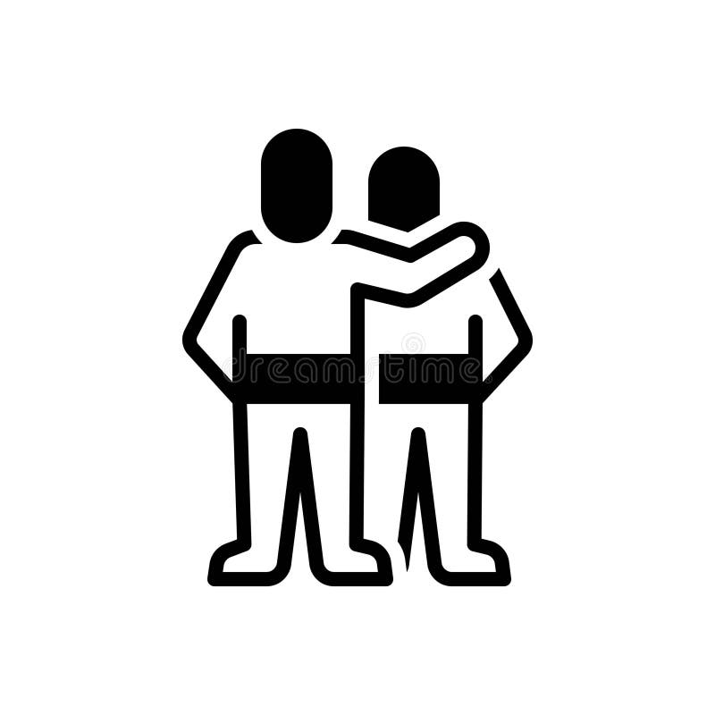 Black Solid Icon for Best Friend, Comrade and Buddy Stock Vector ...