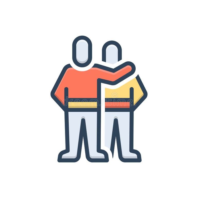 Color Illustration Icon for Best Friend, Comrade and Buddy Stock ...
