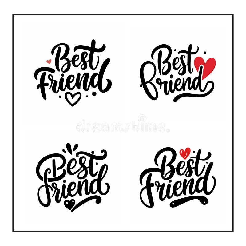 Best Friend Typography Vector Illustration Stock Vector - Illustration ...