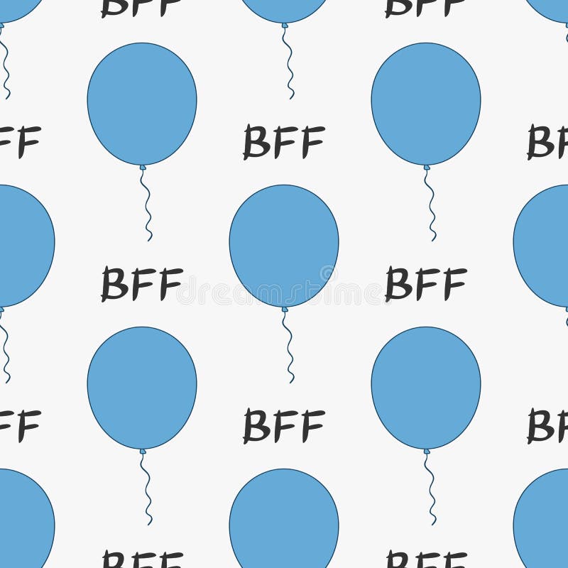 Best Friends Forever. Cute Seamless Pattern Stock Vector - Illustration ...