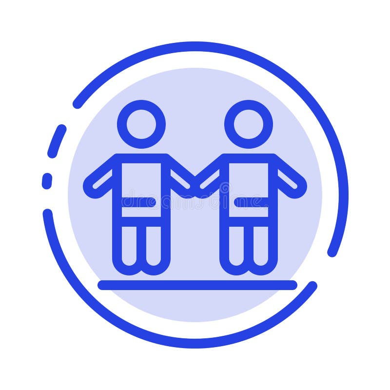 Best, Friends, Friendship, Group Blue Dotted Line Line Icon Stock ...