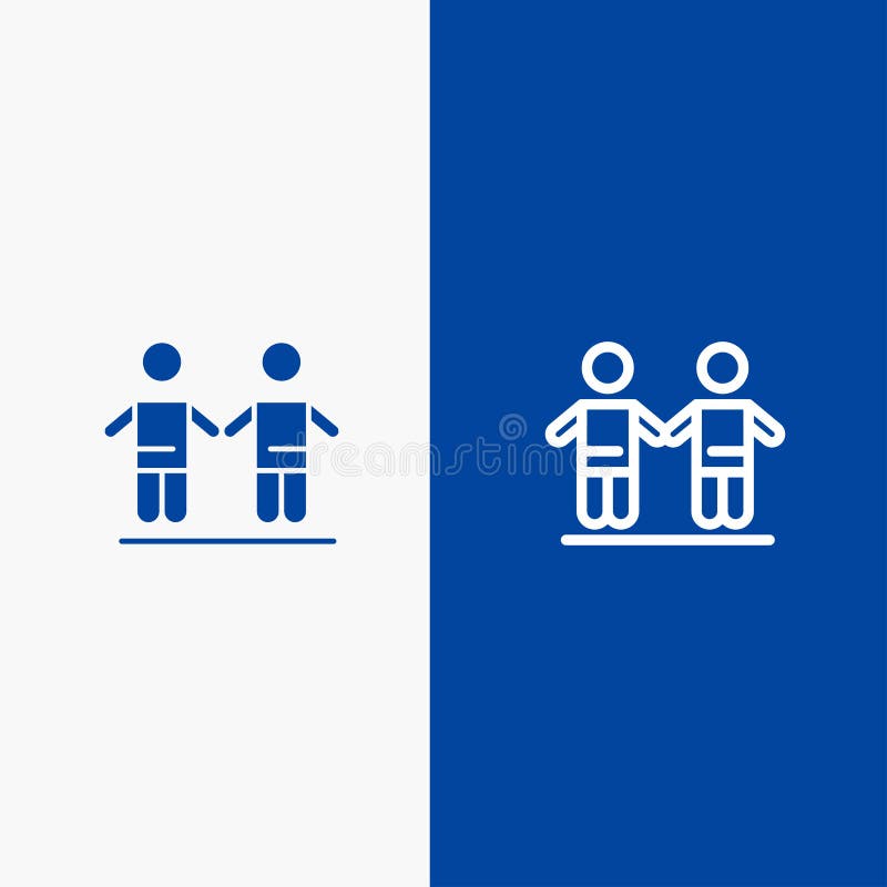 Best, Friends, Friendship, Group Line and Glyph Solid Icon Blue Banner ...