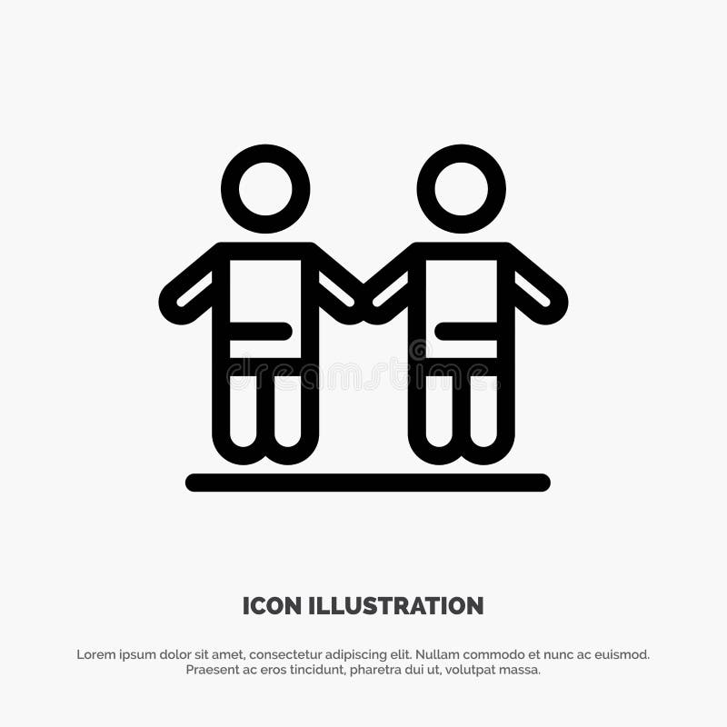 Best, Friends, Friendship, Group Line Icon Vector Stock Vector ...