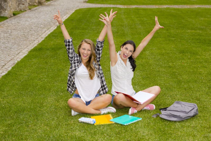 Best friends stock image. Image of campus, park, beautiful - 60678663