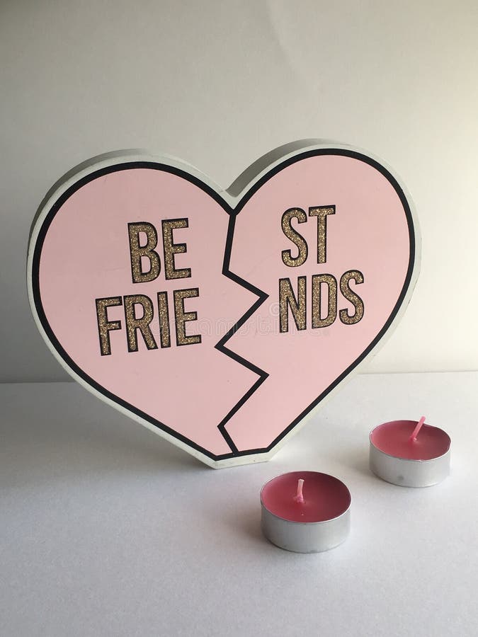 Best Friends Heart Cutout and Tea Lights Stock Image - Image of heart ...